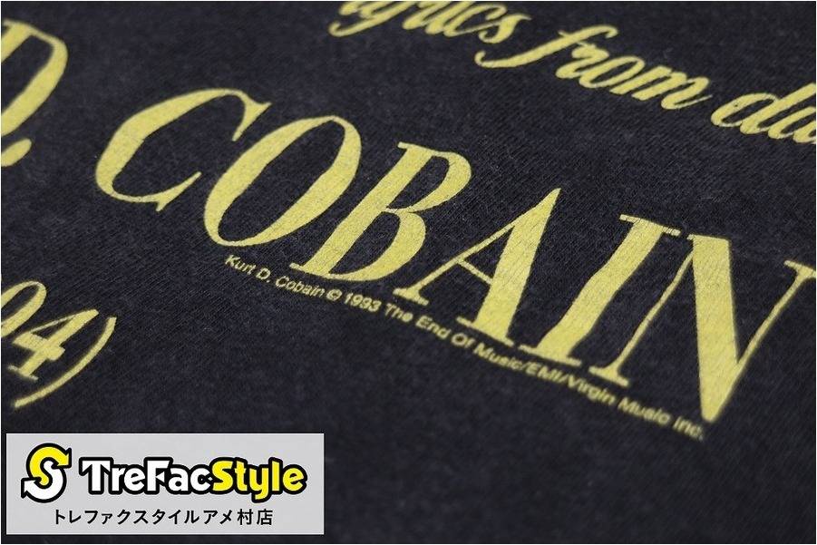 二度とない衝撃アイテム!95年カート・コバーン追悼Tシャツ 二度とない衝撃アイテム!95年カート・コバーン追悼Tシャツ